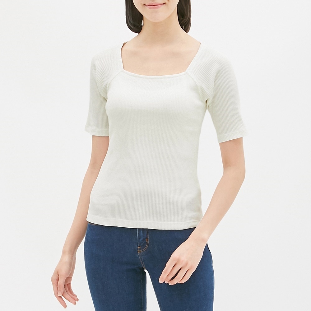 GUのリブスクエアネックコンパクトT(長袖)Z | StyleHint