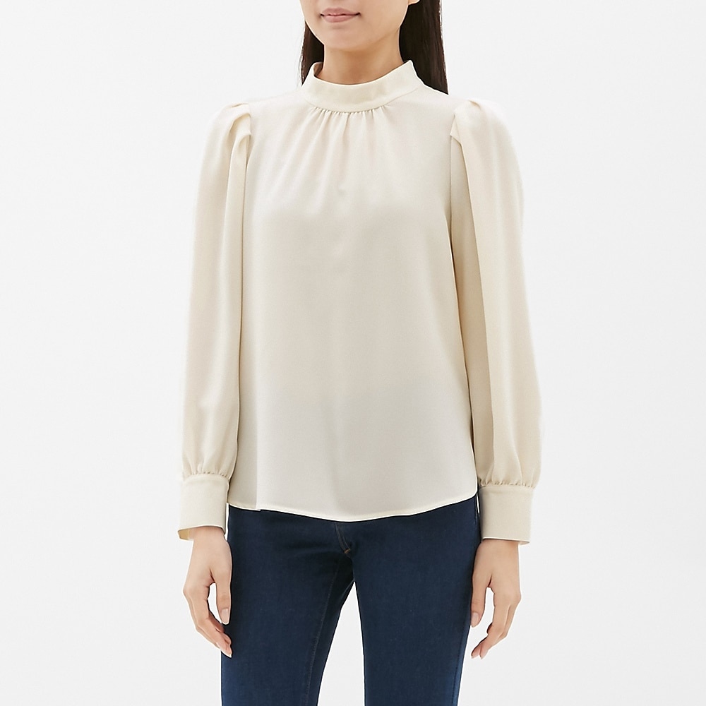 GUのスタンドカラーブラウス(長袖)Z | StyleHint