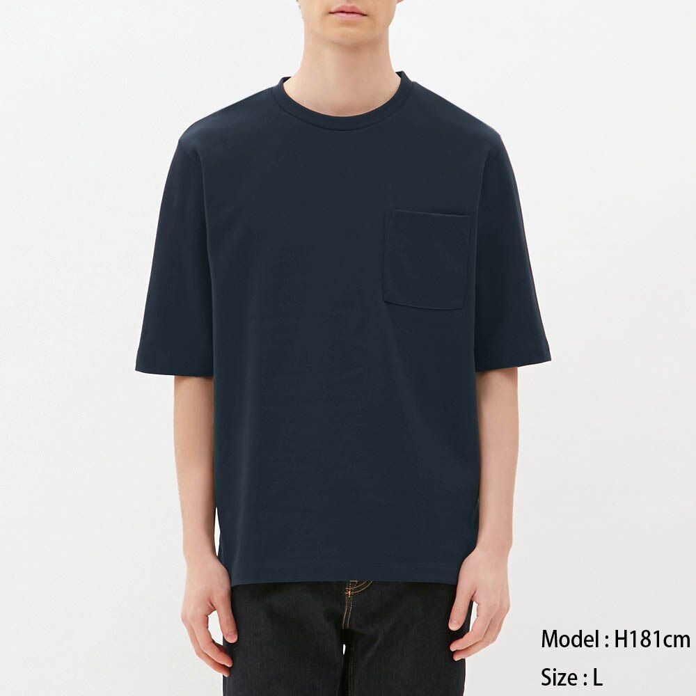 GUのコットンテーパードT(5分袖)NT+E | StyleHint