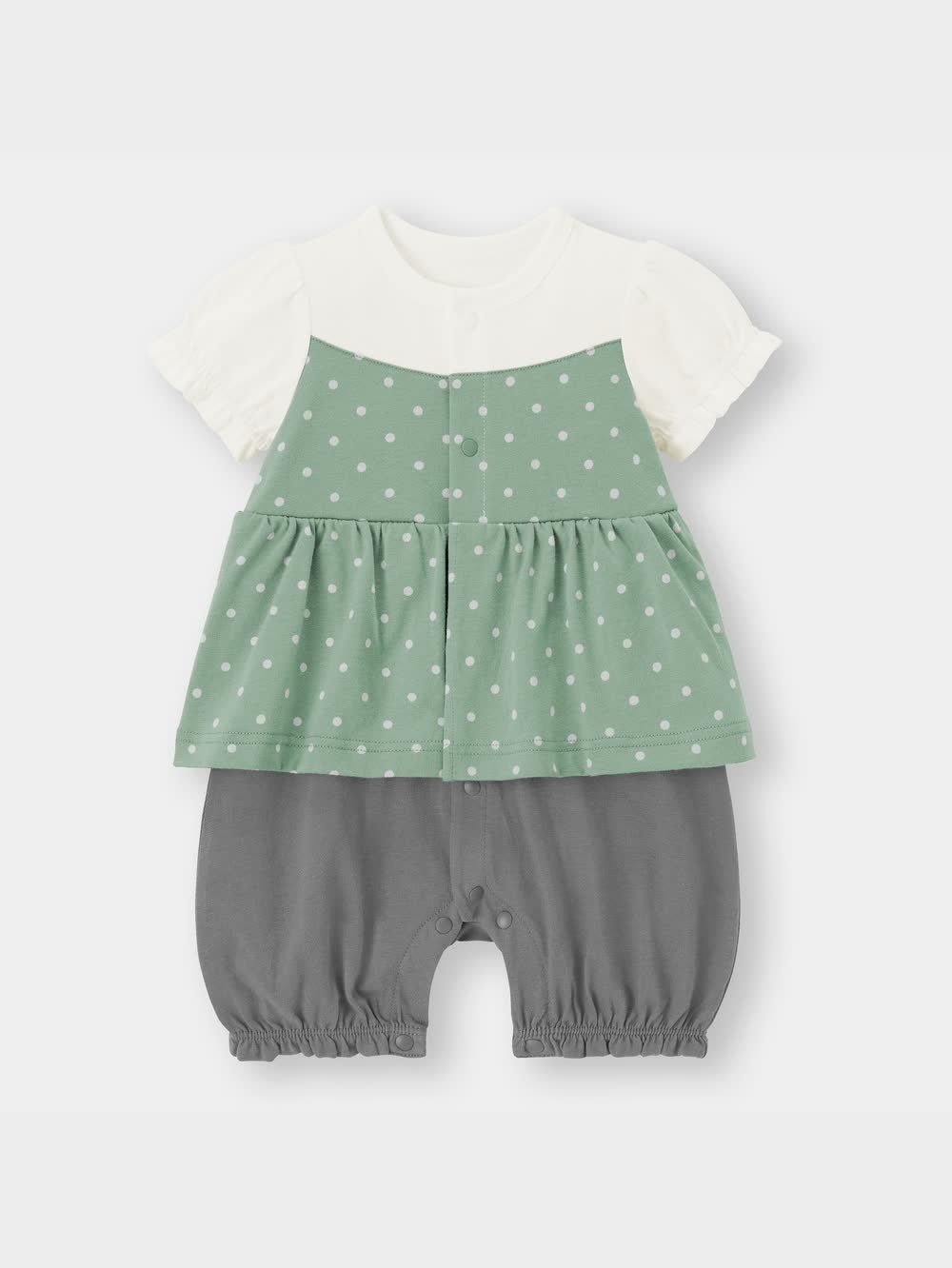 GU公式 | BABY(NEWBORN)セパオール(半袖)(ドットビスチェ)+E