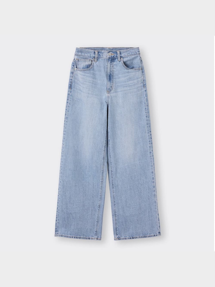 GU公式 | ハイウエストセミワイドジーンズ(丈標準72～76cm)