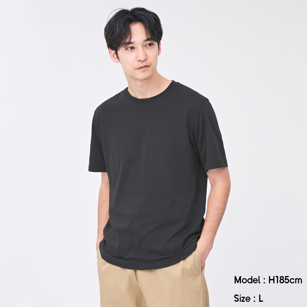 GU ジーユー Tシャツ トップス 半袖 ボーダー クルーネック ブラック S - トップス