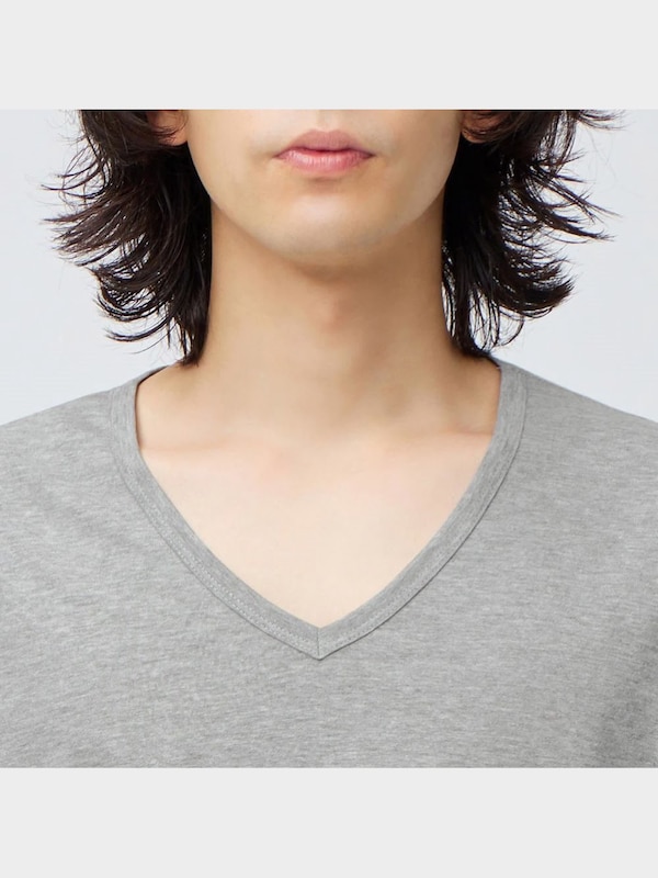 GU公式 | インナーVネックT(半袖)2P