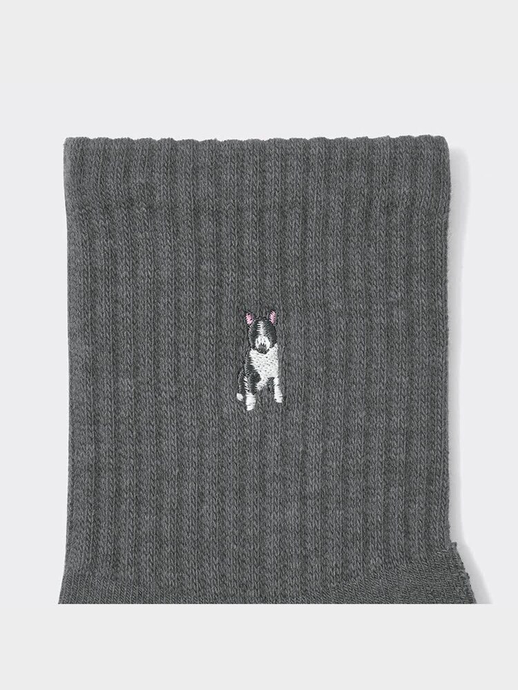 GU公式 | スタイルヒートアンクルソックス(刺繍)