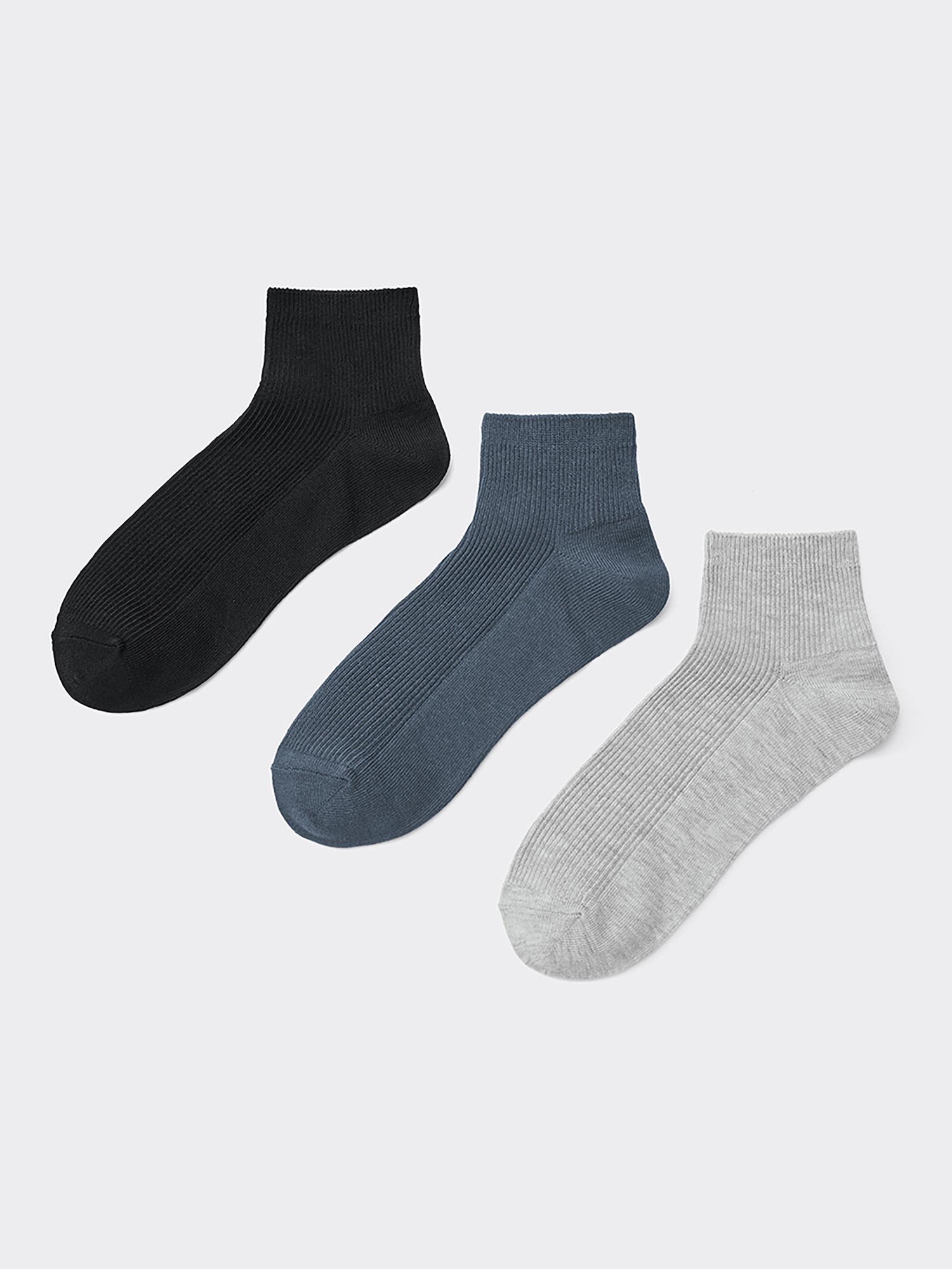 GU公式 | リブアンクルソックス3P(カラー)