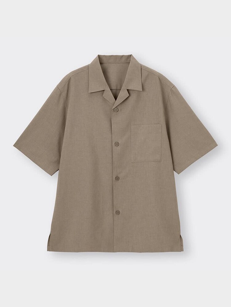 GU公式 | ドライオープンカラーシャツ(5分袖)SW(セットアップ可能)