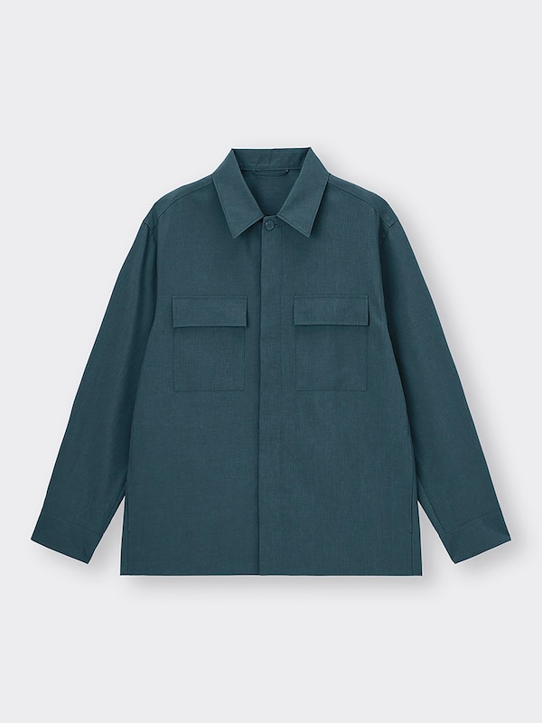 GU公式 | ドライイージーケアCPOシャツ(長袖)SW(セットアップ可能)