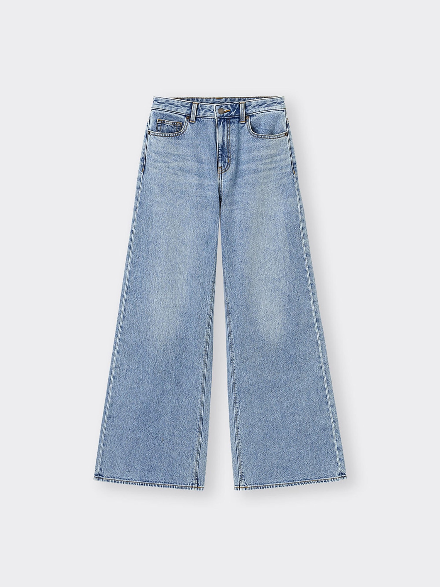 「GIRLSメッシュレイヤードセットT(ノースリーブ)JR、ミドルライズワイドジーンズ+EC(丈長82.0cm)」の着用コーディネート| ジーユー