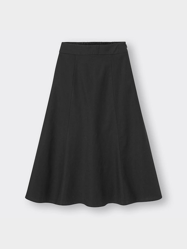 GU公式 | リネンブレンドフレアミディスカート+EC(丈短め78.0-82.0cm)