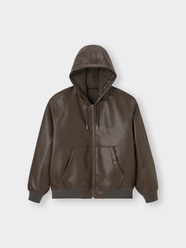 GU公式 | レザータッチパーカNT+E