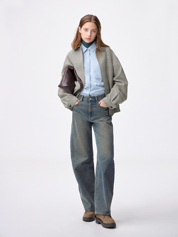 GU公式 | バレルレッグジーンズA+EC(丈長め81.0cm)(セットアップ可能)