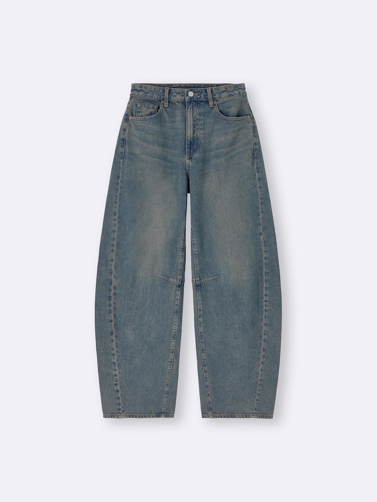 GU公式 | バレルレッグジーンズA+EC(丈長め81.0cm)(セットアップ可能)