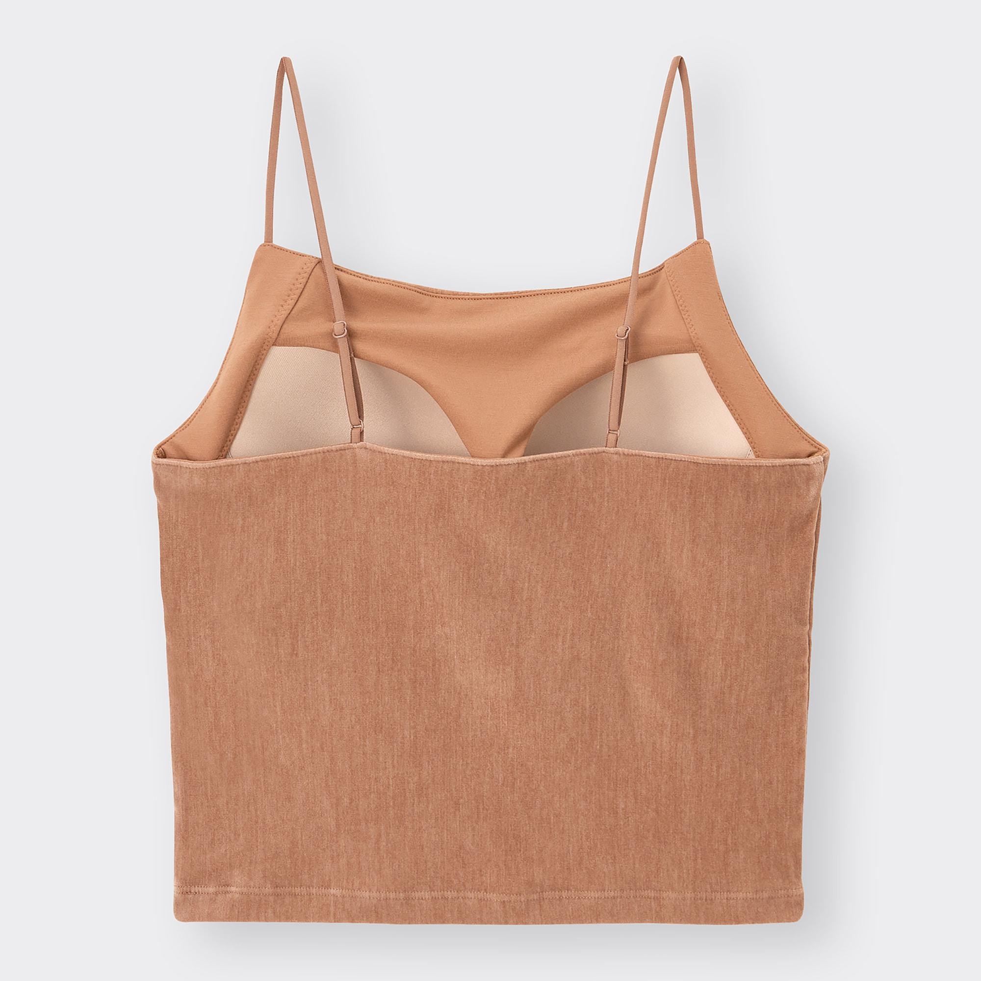 女裝 bra-feel絲絨短版細肩帶背心 | UQ 搜尋