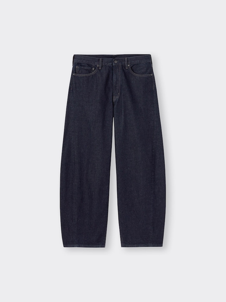 GU公式 | バレルレッグジーンズ+EC(丈長め78.5cm)