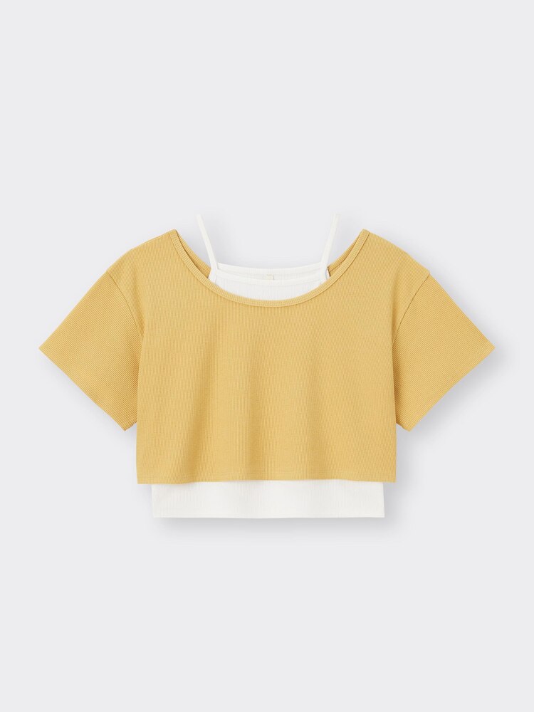 GU公式 | GIRLS2ピースキャミソールレイヤードT JR