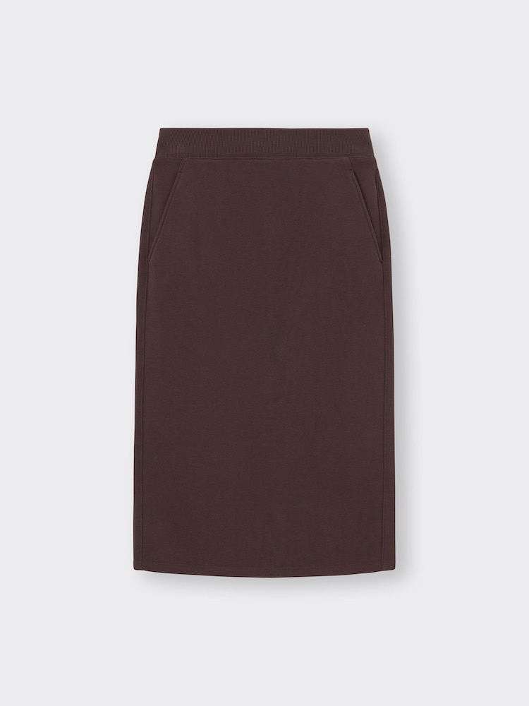 GU公式 | ヘビーウェイトスウェットナロースカート+EC(丈短め75.5～79.5cm)(セットアップ可能)