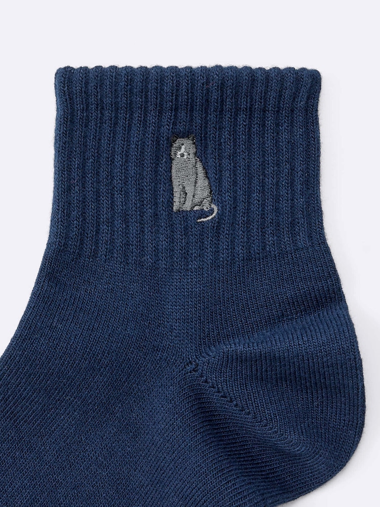 GU公式 | アンクルソックス(刺繍)