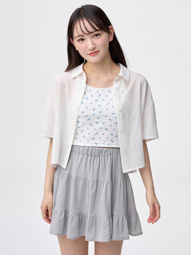 GU公式 | GIRLSブラフィールプチクロップドキャミソール