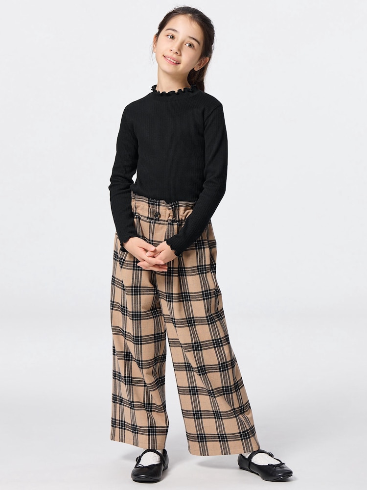 GU公式 | GIRLSフリルハイネックT(長袖)