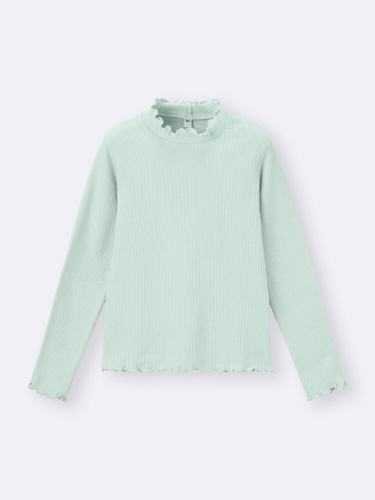 GU公式 | GIRLSフリルハイネックT(長袖)