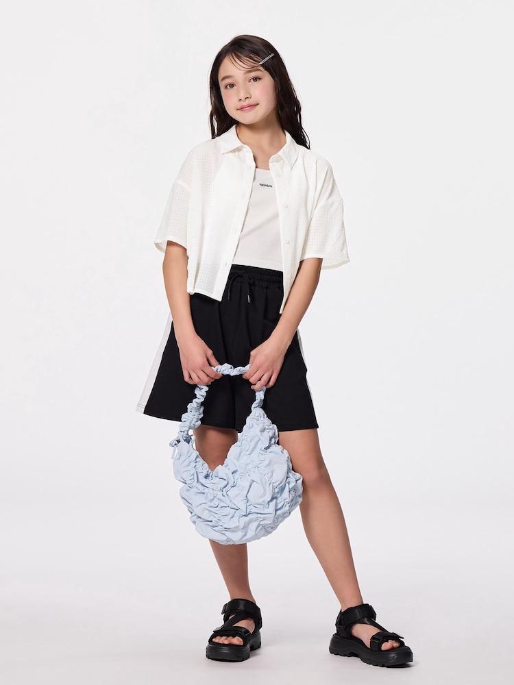 GU公式 | GIRLS2ピーステクスチャーシャツ(半袖)JR