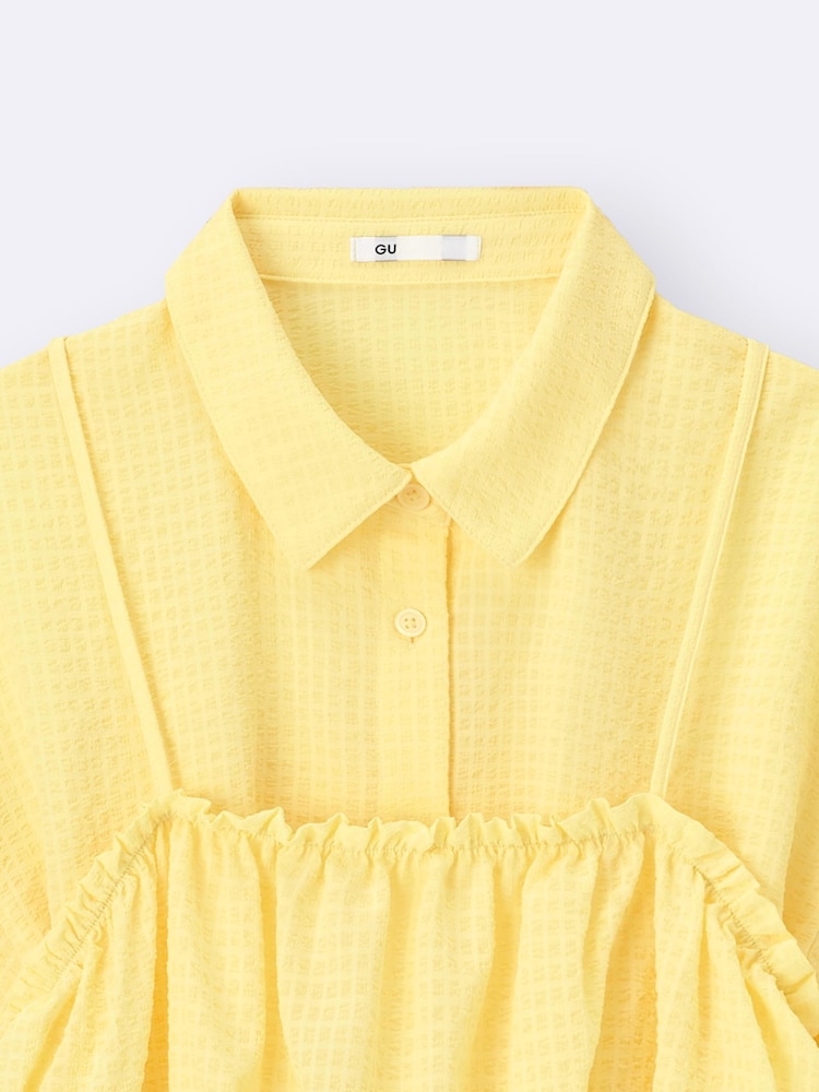 GU公式 | GIRLS2ピーステクスチャーシャツ(半袖)JR