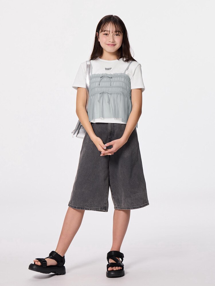 GU公式 | GIRLS2ピースチュールキャミソールセットT JR