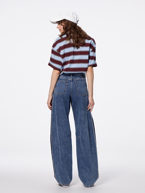 GU公式 | 2トーンバレルレッグジーンズ+EC(丈長め81.0cm)