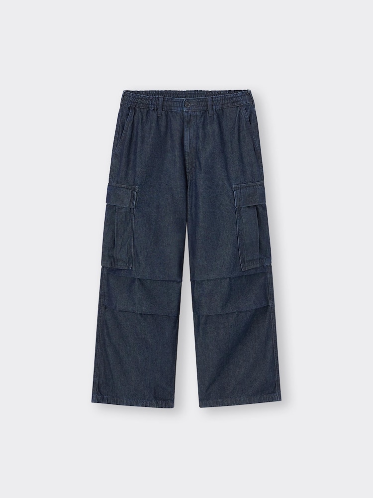 Denim Super Wide Cargo Pants | GU US