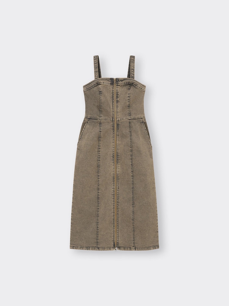 Denim Front Zip Dress | GU US
