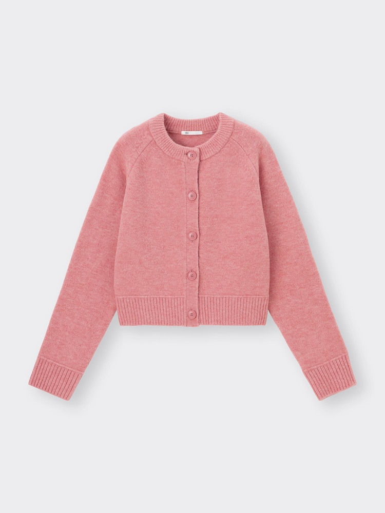 Puffy Touch Crew Neck Short Cardigan | GU US