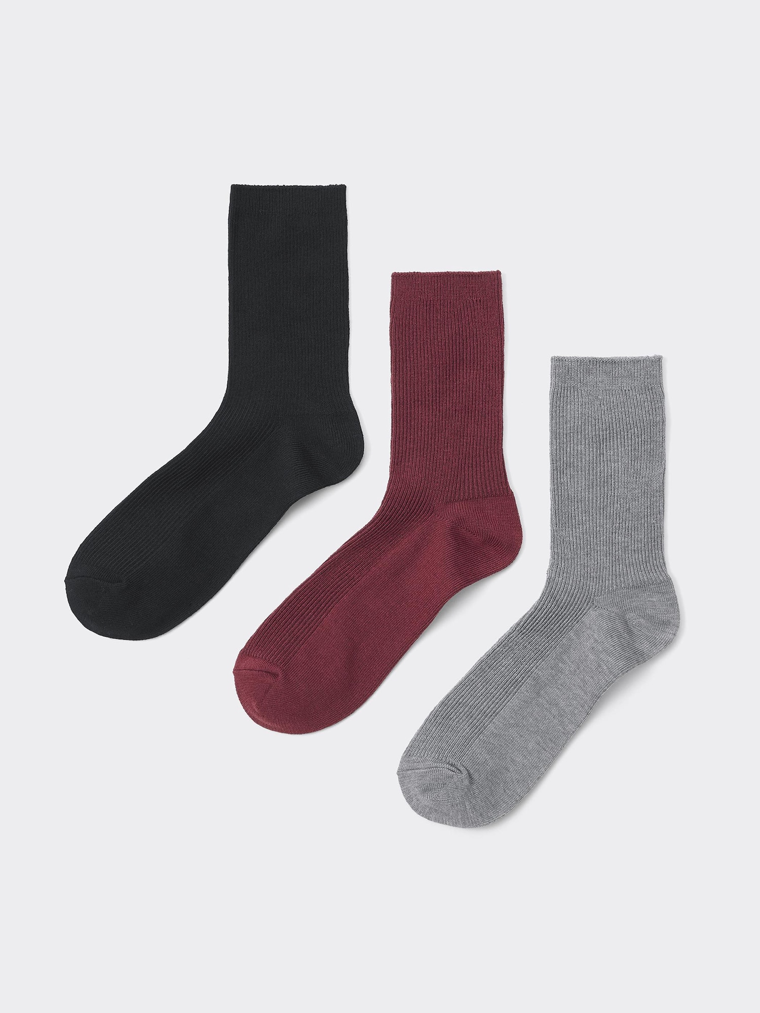 Ribbed Color Crew Socks 3-Pack | GU US