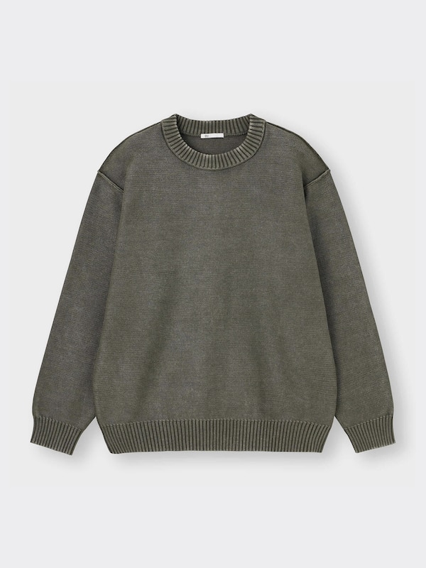 Washed Crew Neck Sweater | GU US