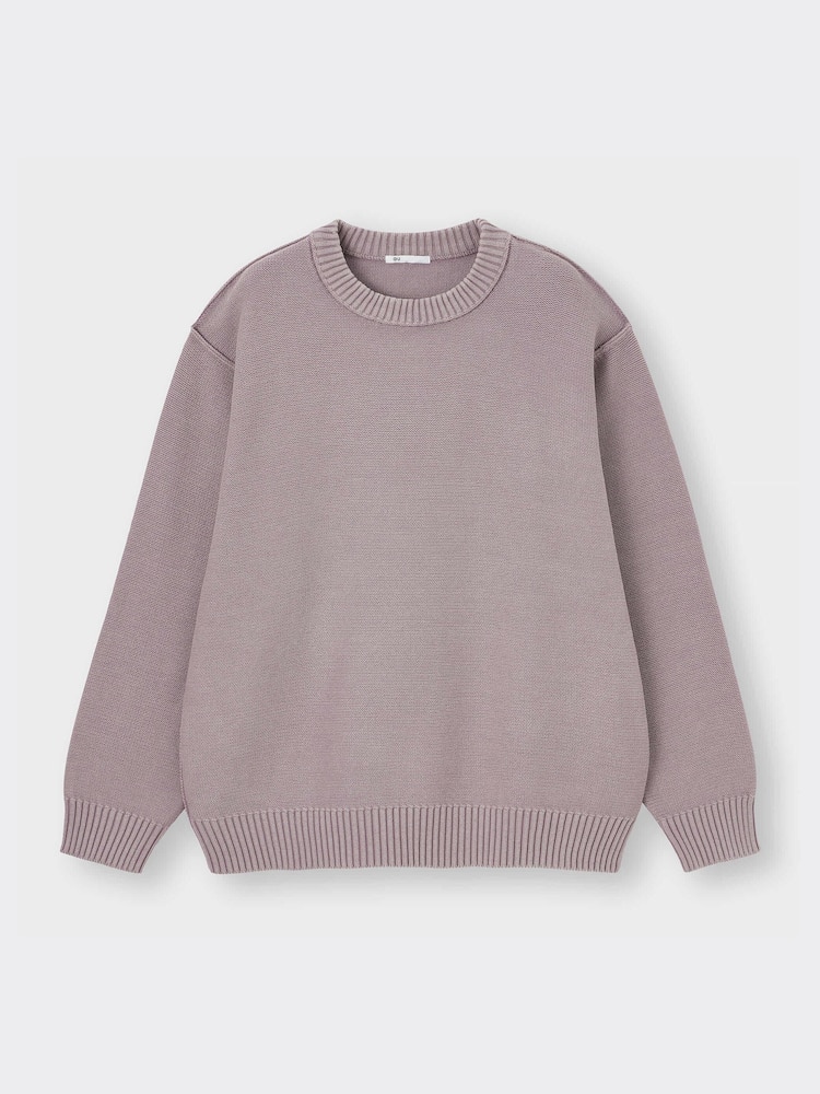 Washed Crew Neck Sweater | GU US