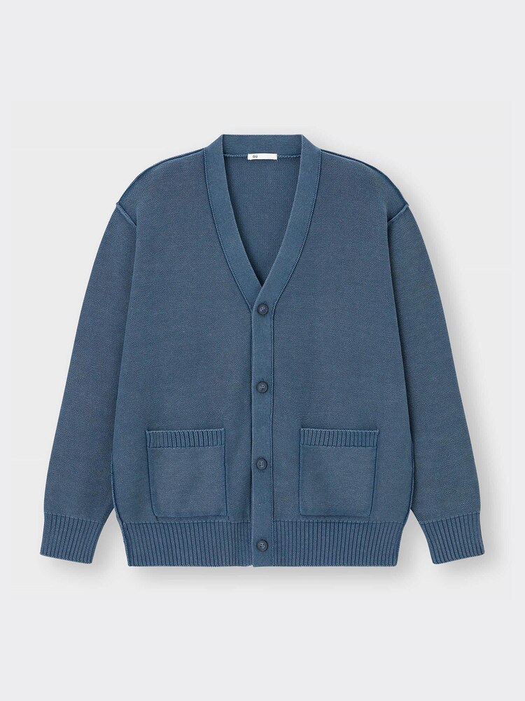 Washed V Neck Cardigan | GU US