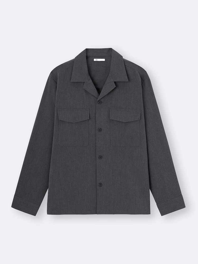 Double Pocket Open Collar Shirt | GU US