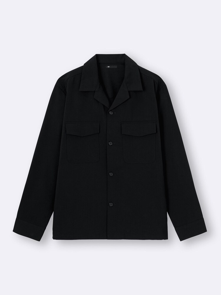 Double Pocket Open Collar Shirt | GU US