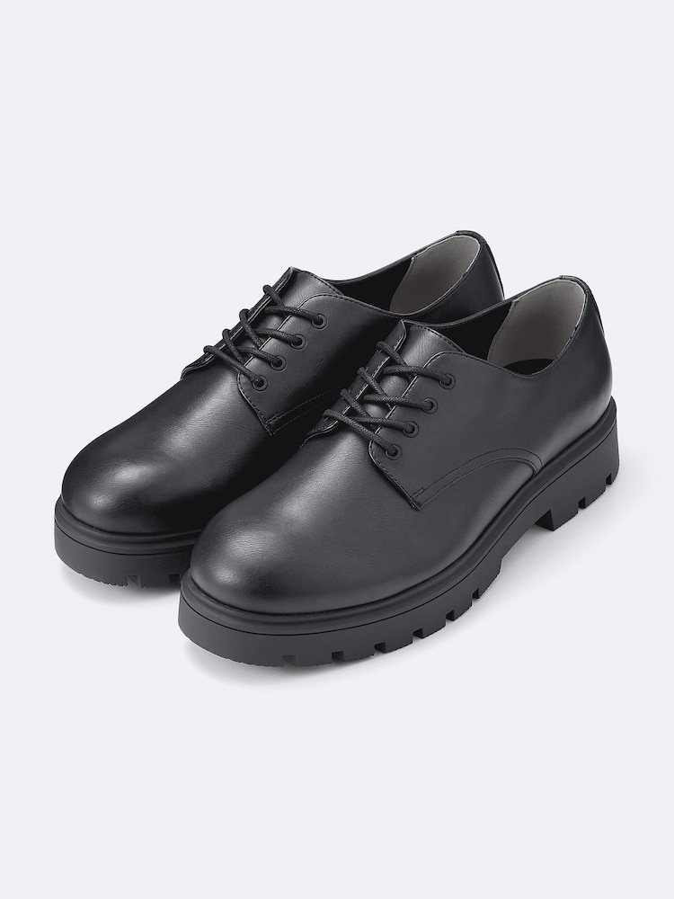 Chunky Sole Plain Toe Shoes | GU US
