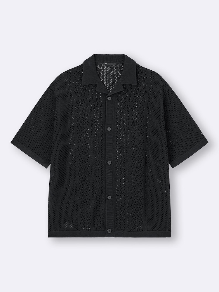 Washable Mesh Knitted Shirt | HalfSlv | GU US