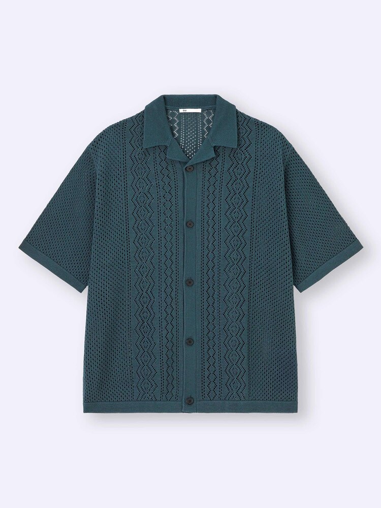 Washable Mesh Knitted Shirt | HalfSlv | GU US