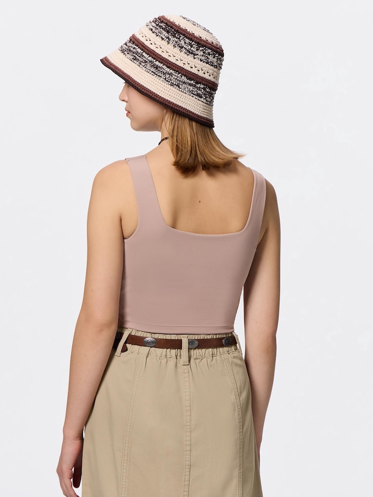 Bra-Feel Cropped Square Neck Tank Top | GU US