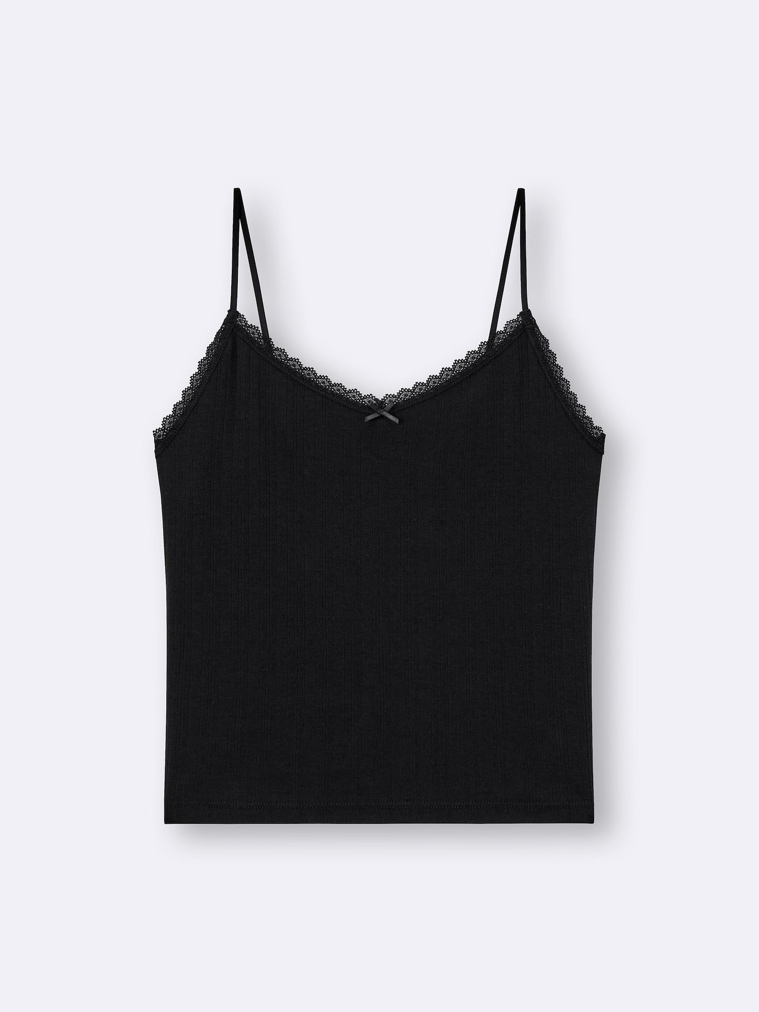 Cotton Blend Ribbed Cropped Lace Camisole | Dry | GU US