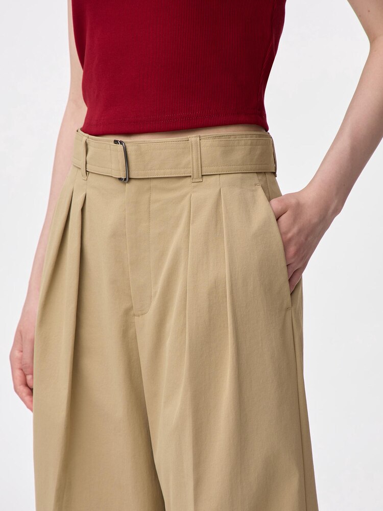 Belted Wide Pants | GU US