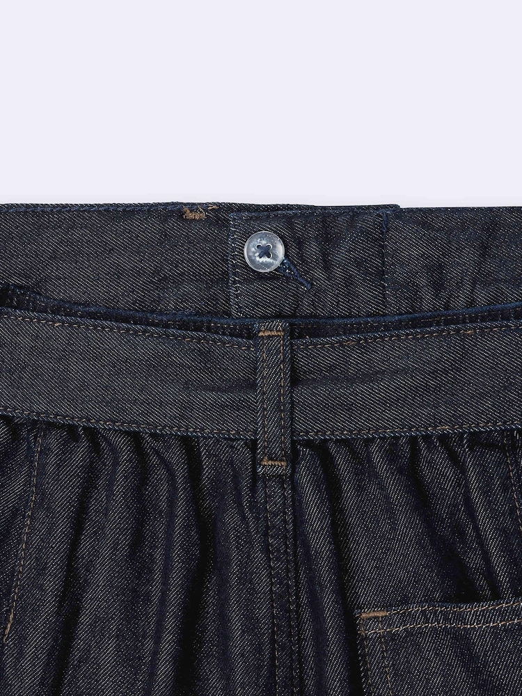 Light Denim Belted Wide Pants | GU US