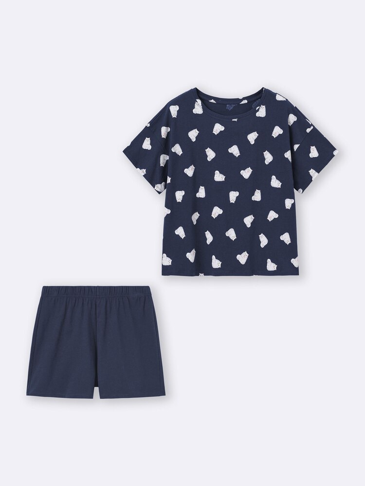 Cotton Color Lounge Set | Short | Cat | GU US