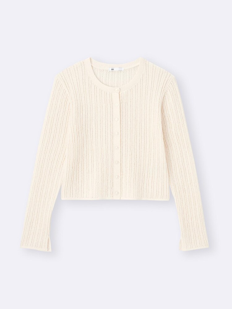 Loop Yarn Lacy Stitch Cardigan | GU US