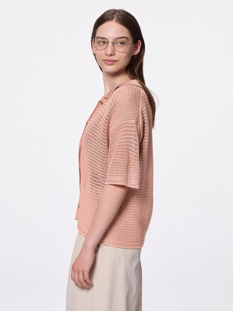 Lacy Stitch Knitted Shirt | GU US