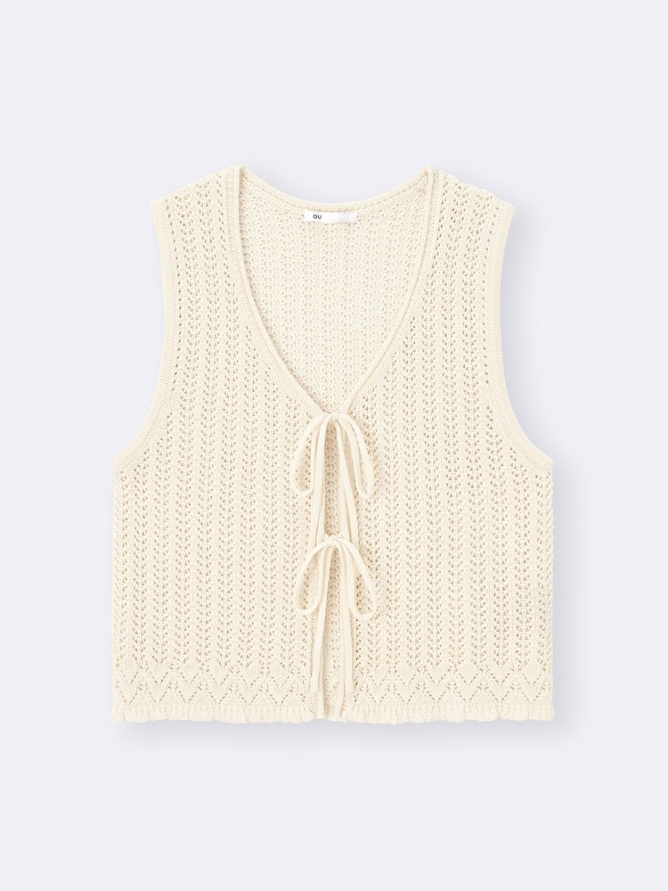 Lacy Stitch Knitted Vest | GU US