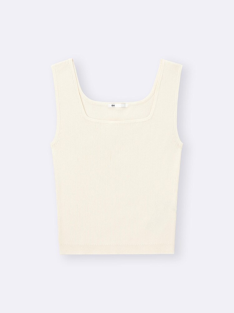 Knitted Short Square Neck Tank Top | GU US