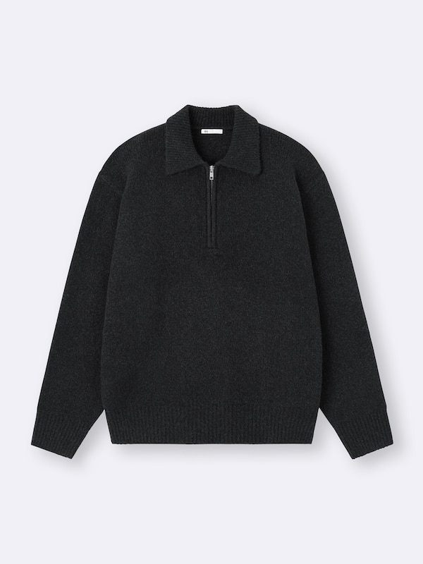 Puff Knit Half-Zip Pullover | GU US